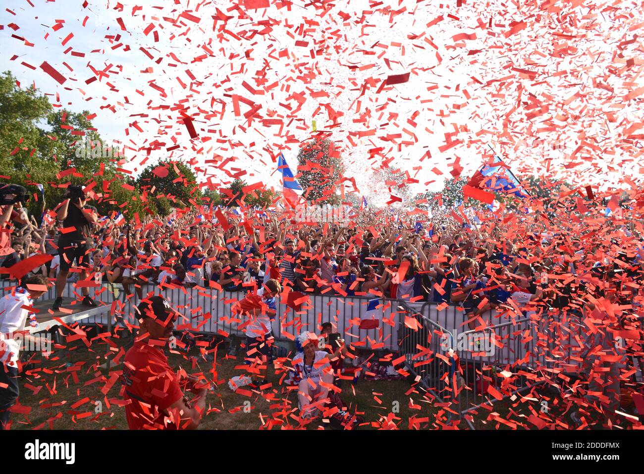French football fans watch the World Cup final match between France and ...