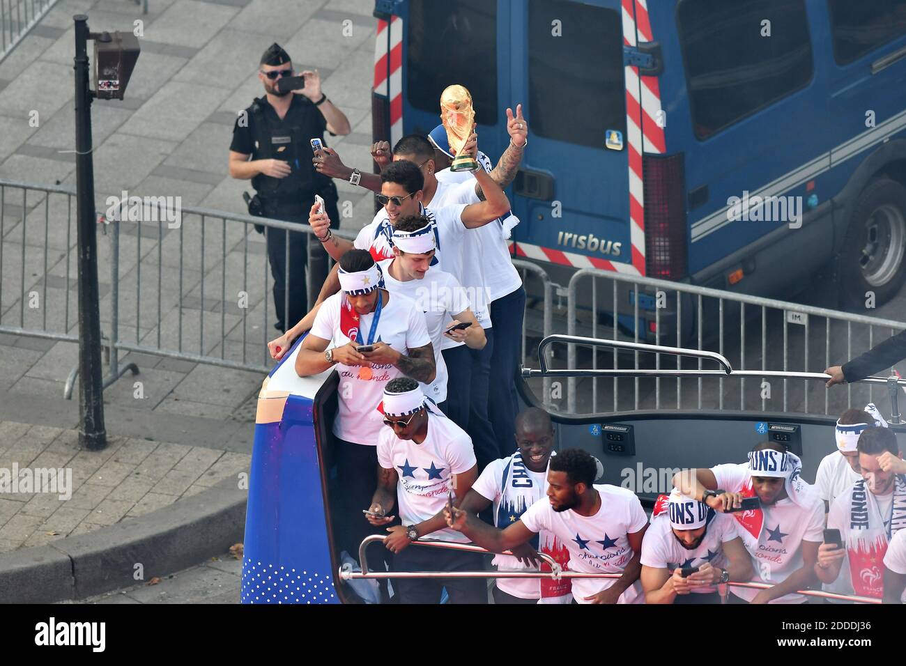 The Bus of France's World Cup Winning Team Parade Down The Champs ...
