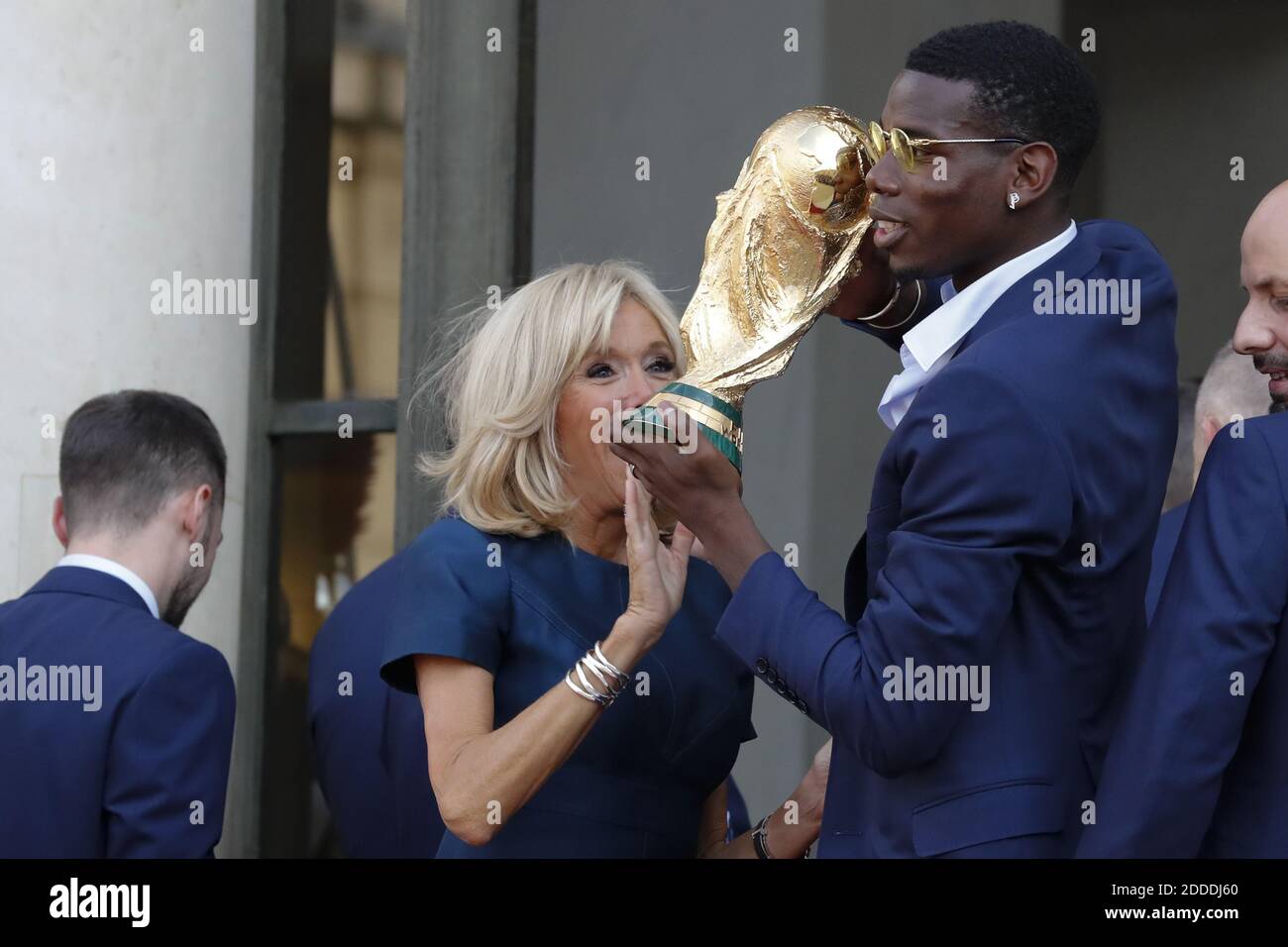 France's President Emmanuel Macron and his wife Brigitte received he ...