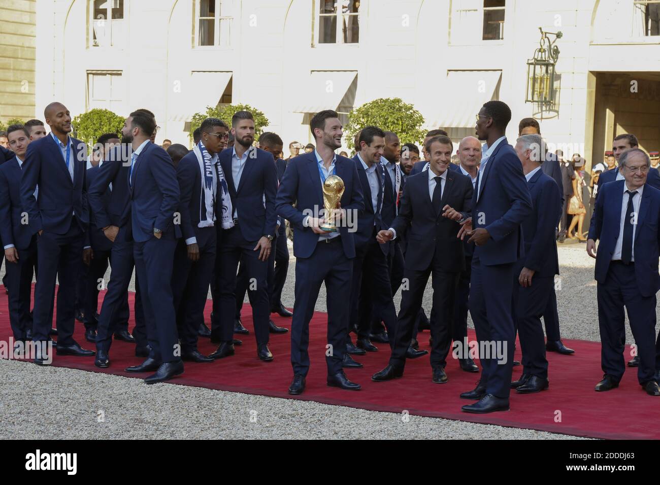 France's President Emmanuel Macron and his wife Brigitte received he ...