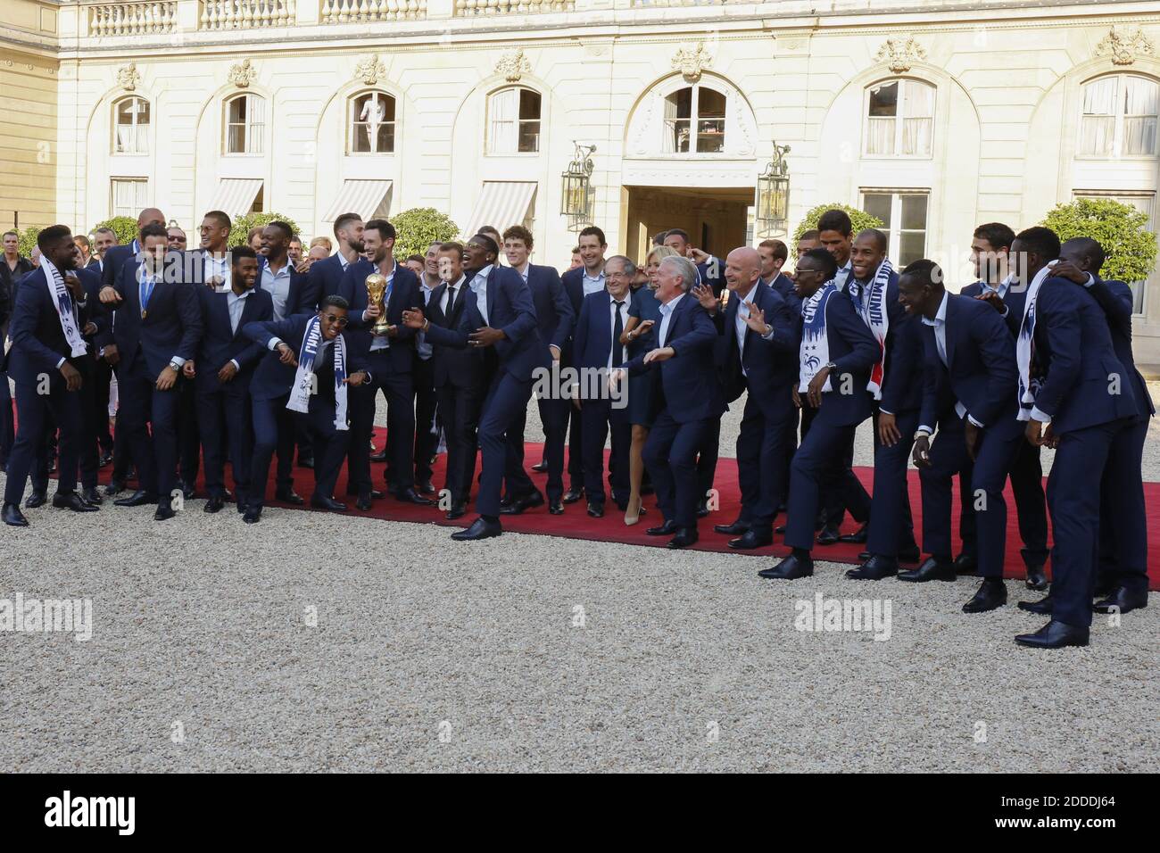 France's President Emmanuel Macron and his wife Brigitte received he ...
