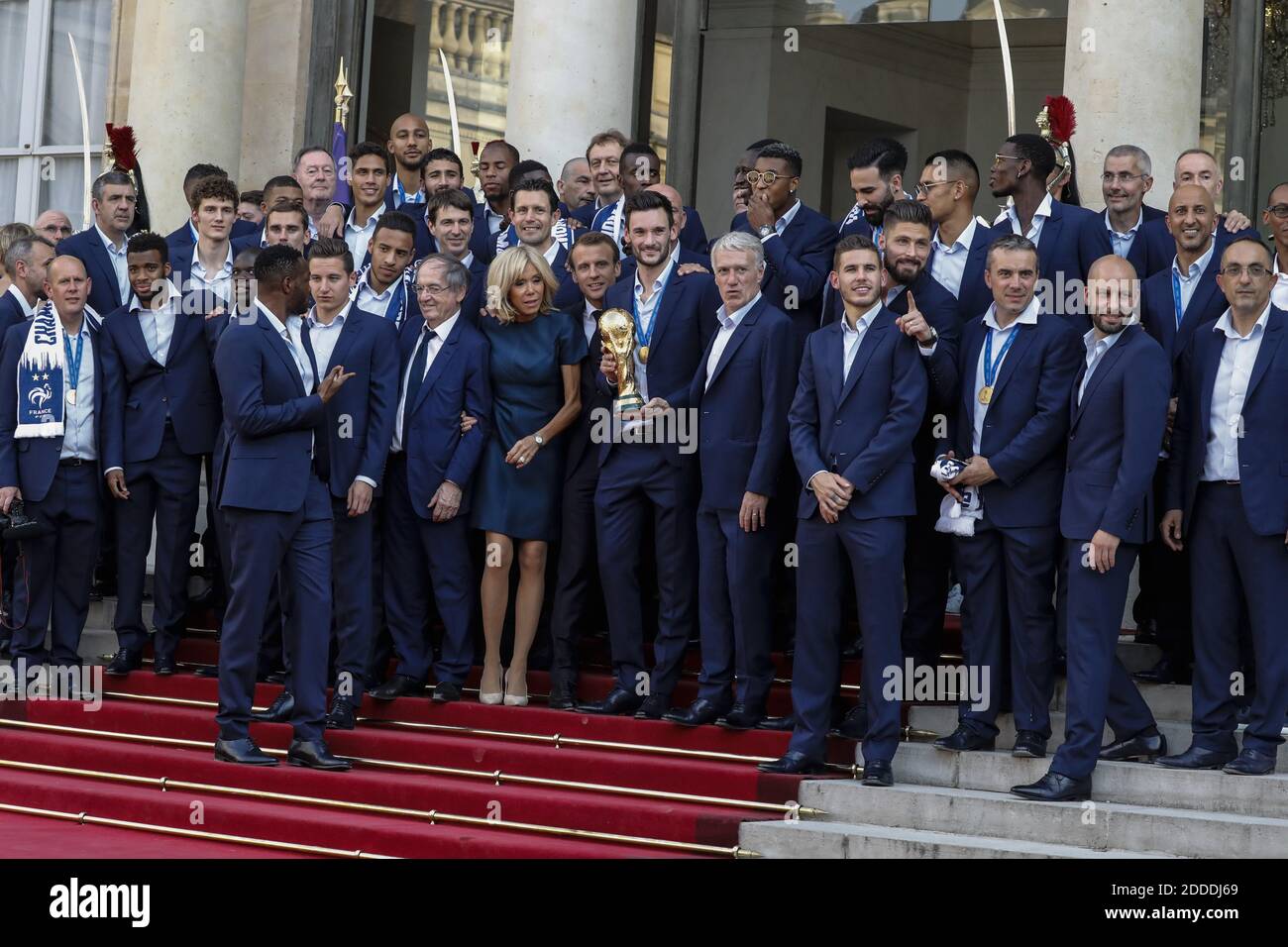 France's President Emmanuel Macron and his wife Brigitte received he ...