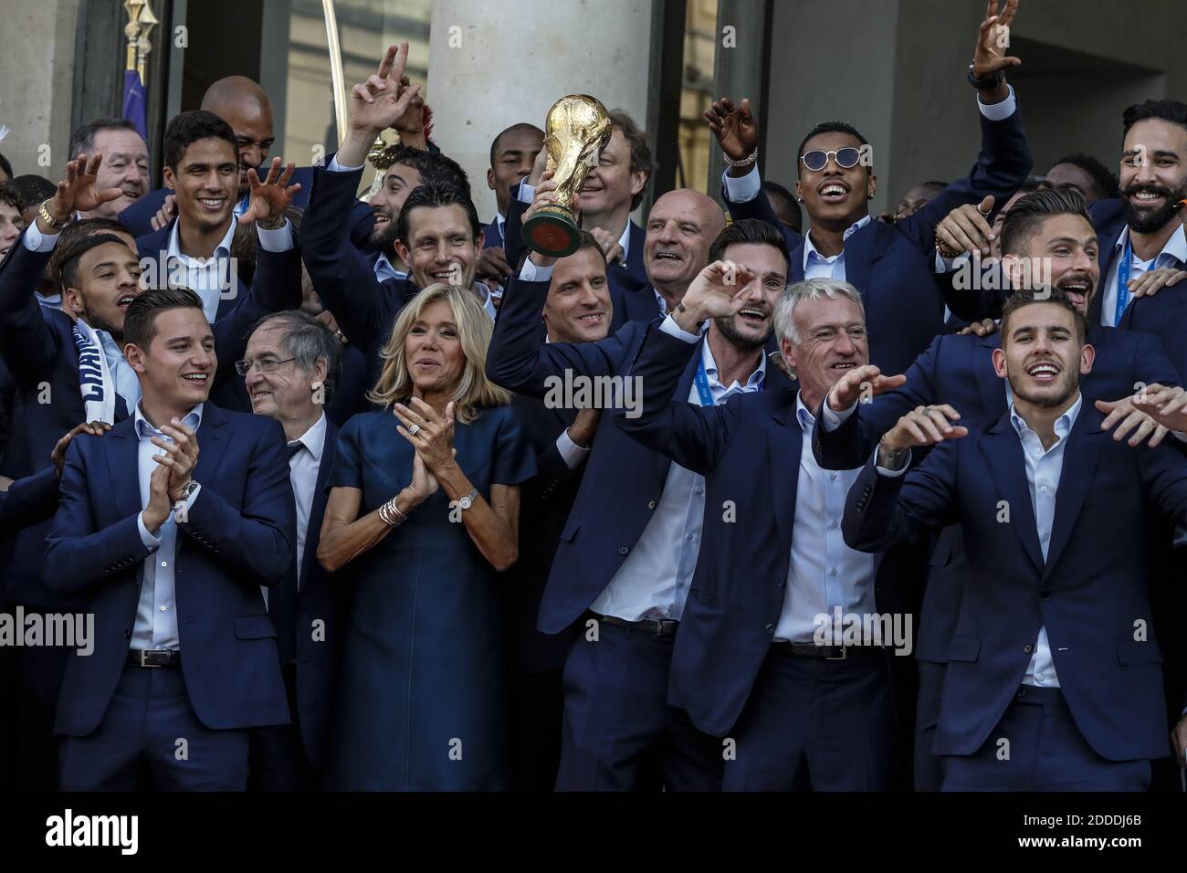 France's President Emmanuel Macron and his wife Brigitte received he ...