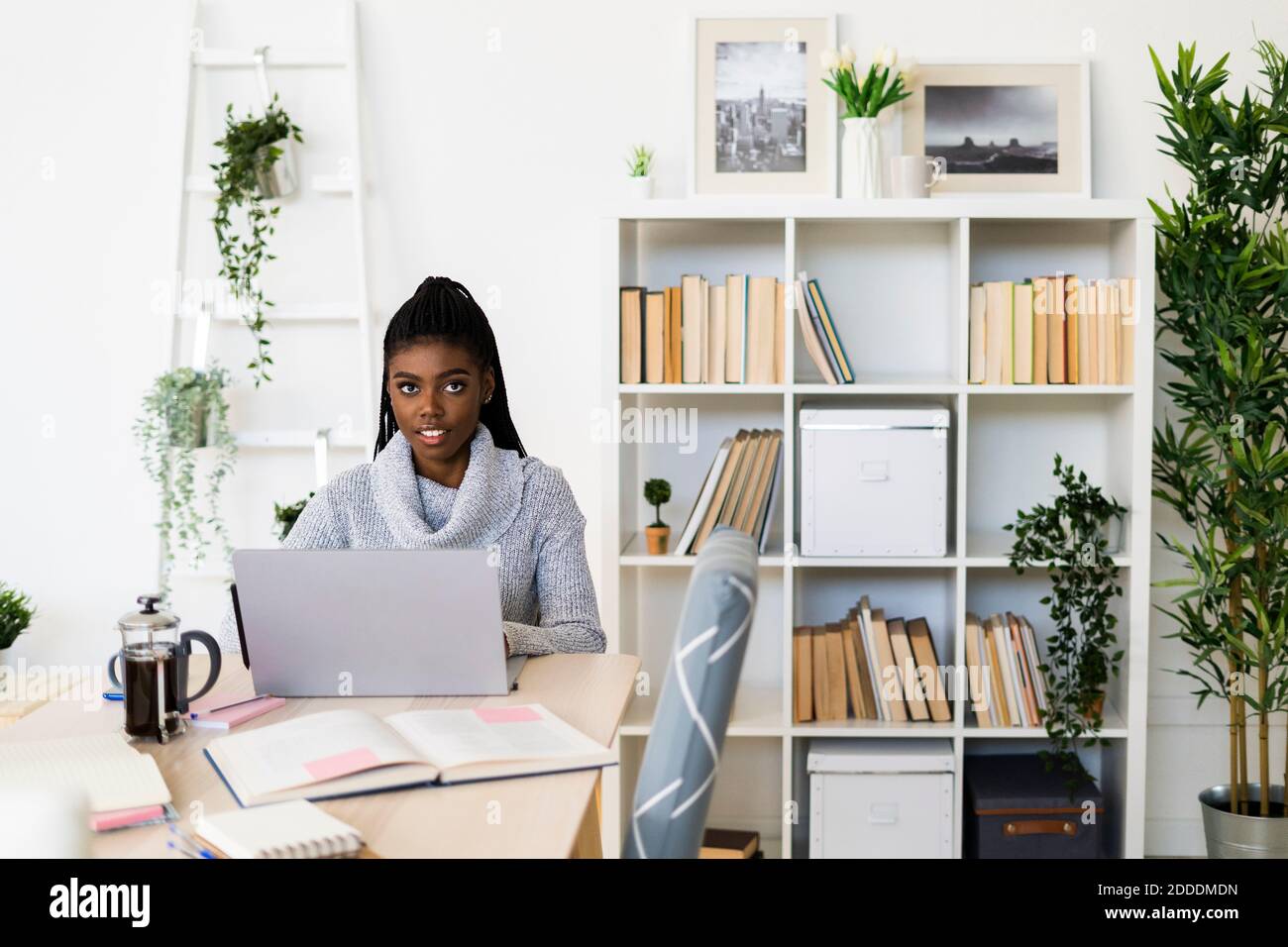 African american student laptop home hi-res stock photography and ...