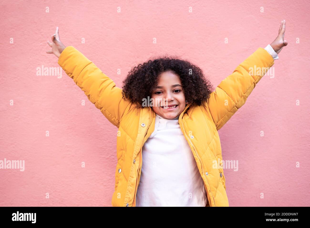 Girl with raised hand hi-res stock photography and images - Alamy
