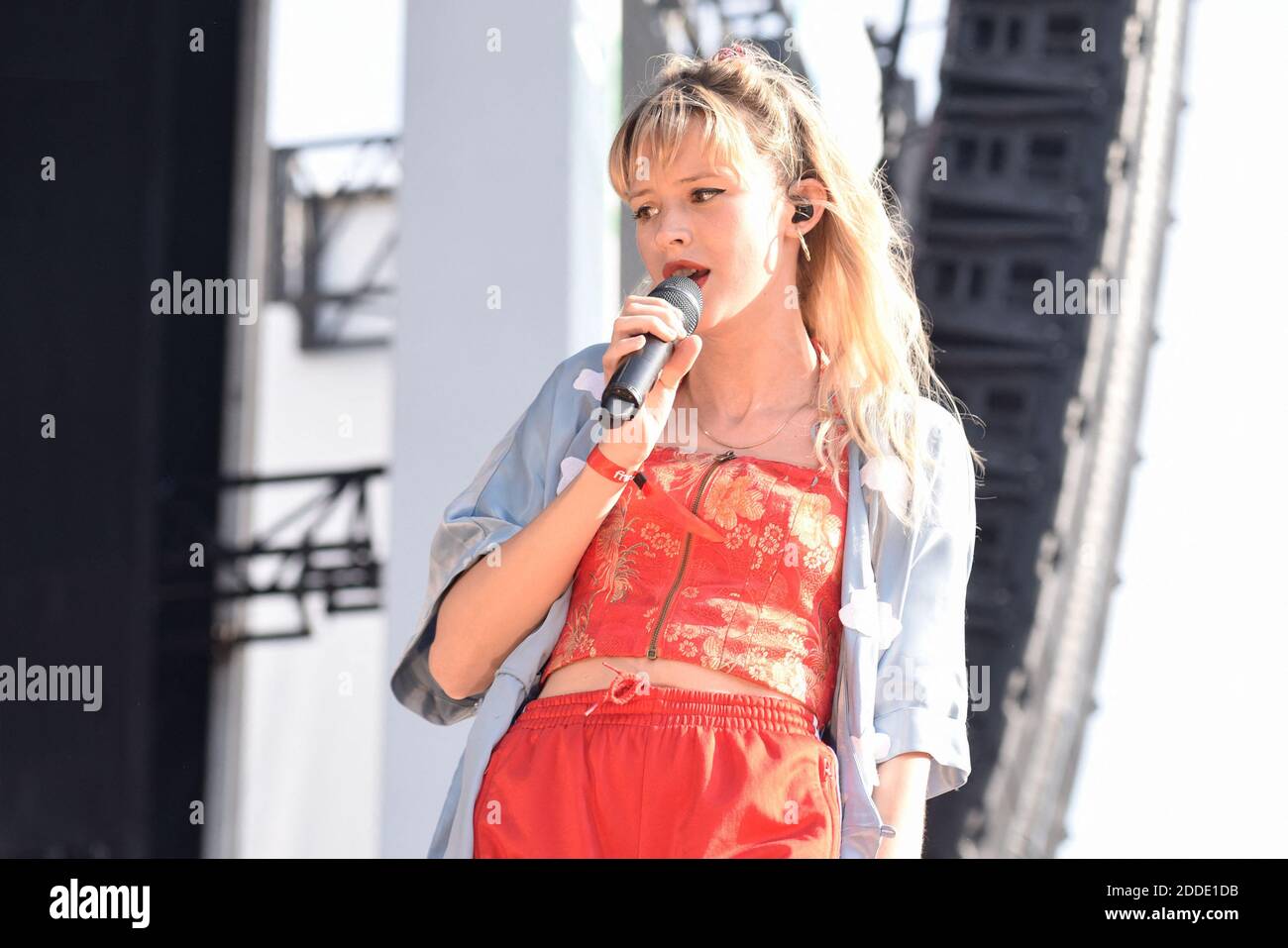 Singer Angele (Angele Van Laeken) live at the Festival Fnac Live, at ...