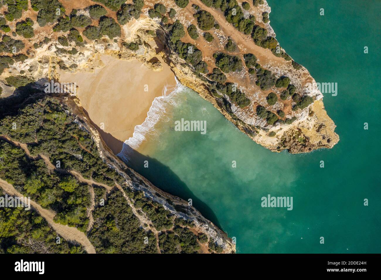 Drone view of empty Praia das Fontainhas beach Stock Photo - Alamy