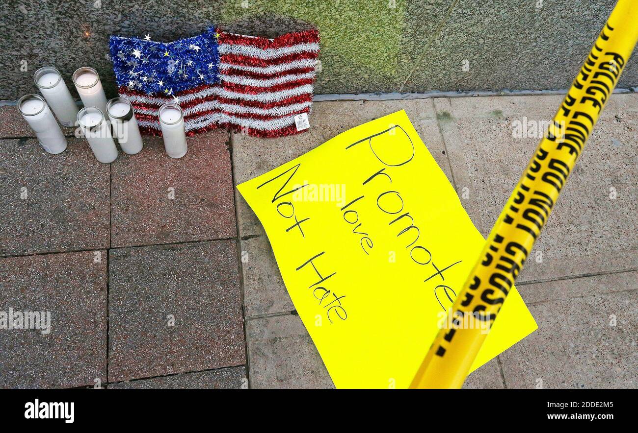 NO FILM, NO VIDEO, NO TV, NO DOCUMENTARY - A small memorial at the ...