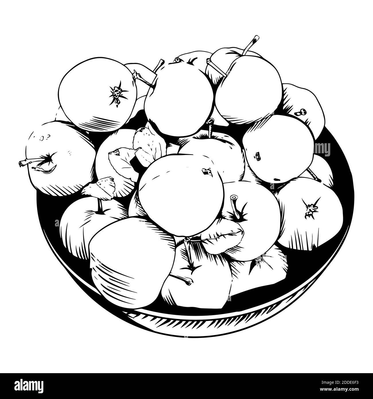 Retro fruit bowl Black and White Stock Photos & Images - Alamy