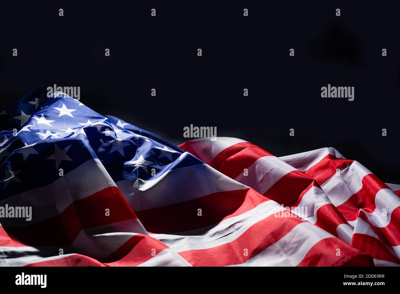 Crumpled, vintage American flag. Real photo. Closeup Stock Photo - Alamy