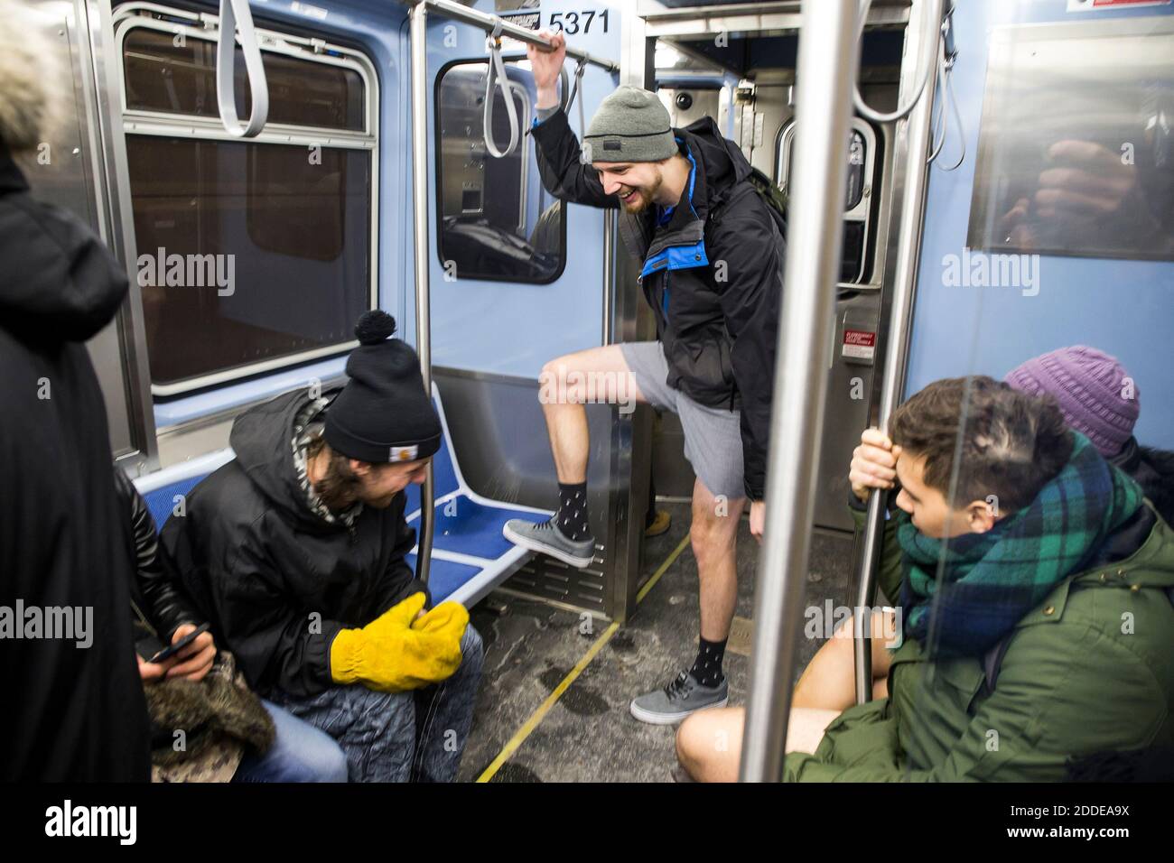 No pants subway rides hi-res stock photography and images - Alamy