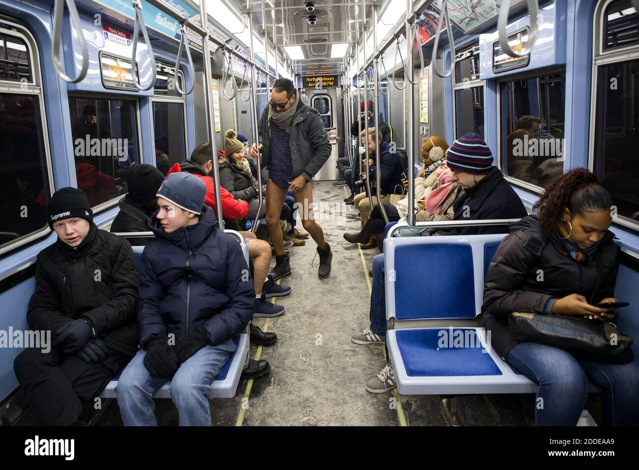 No pants subway rides hi-res stock photography and images - Alamy