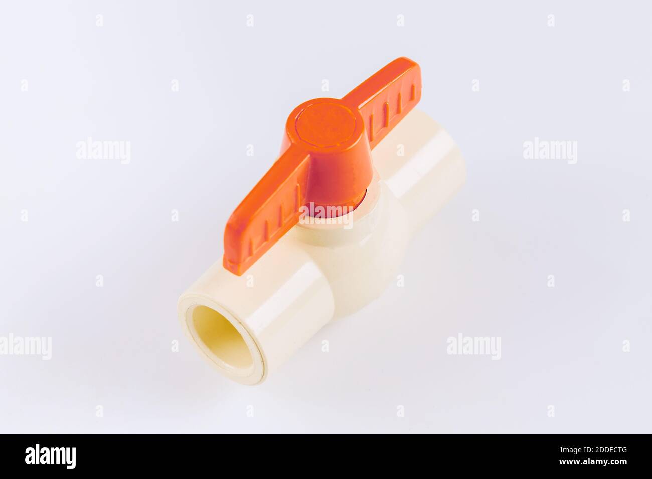 Connecting with close up redPVC plastic valve for supply water isolated ...