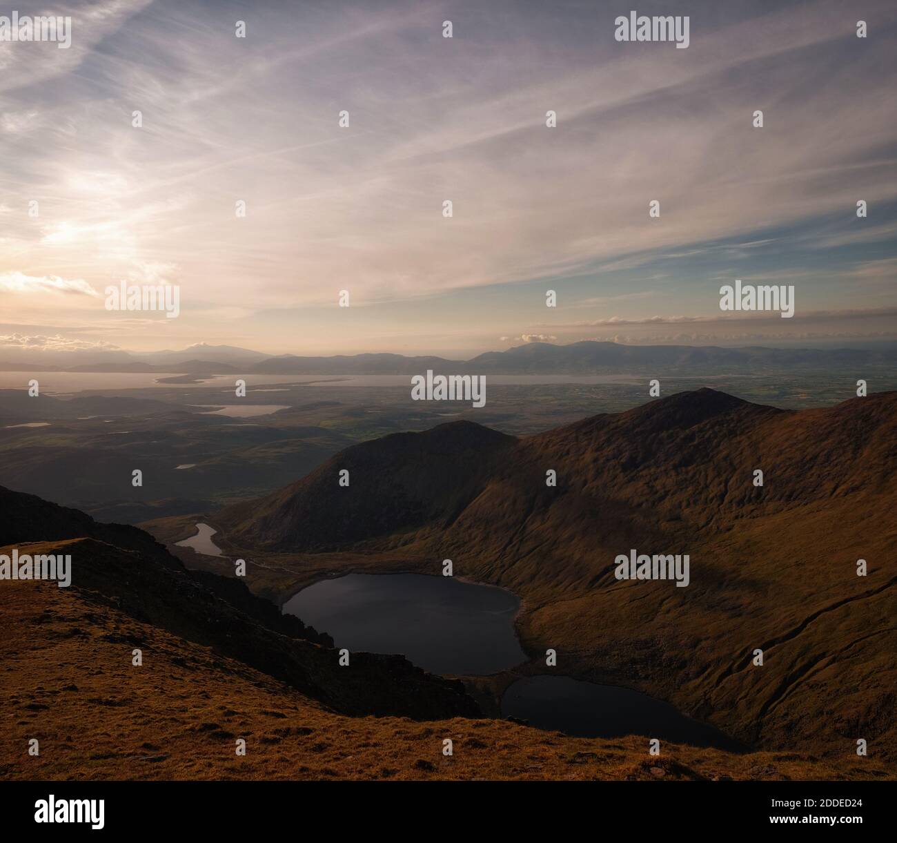 Kerry mountains in sunset tones Stock Photo - Alamy