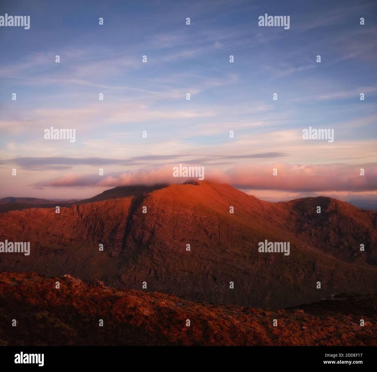 Kerry mountains in sunset tones Stock Photo - Alamy