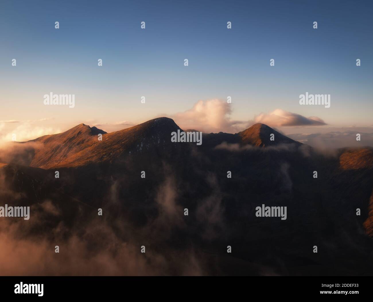 Kerry mountains in sunset tones Stock Photo - Alamy