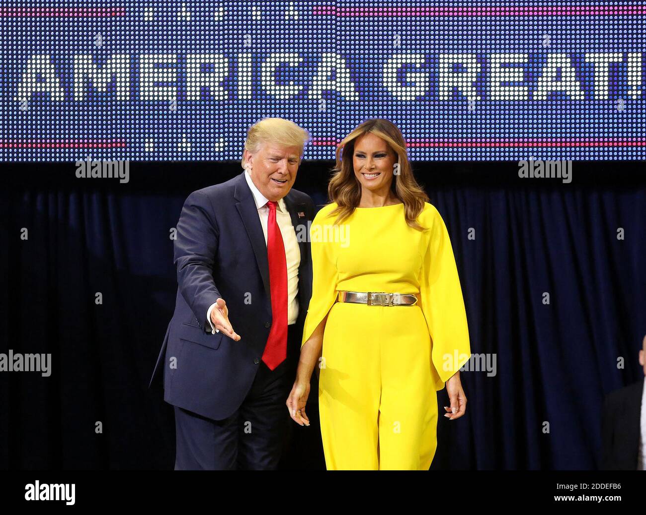 NO FILM, NO VIDEO, NO TV, NO DOCUMENTARY - President Donald Trump takes ...
