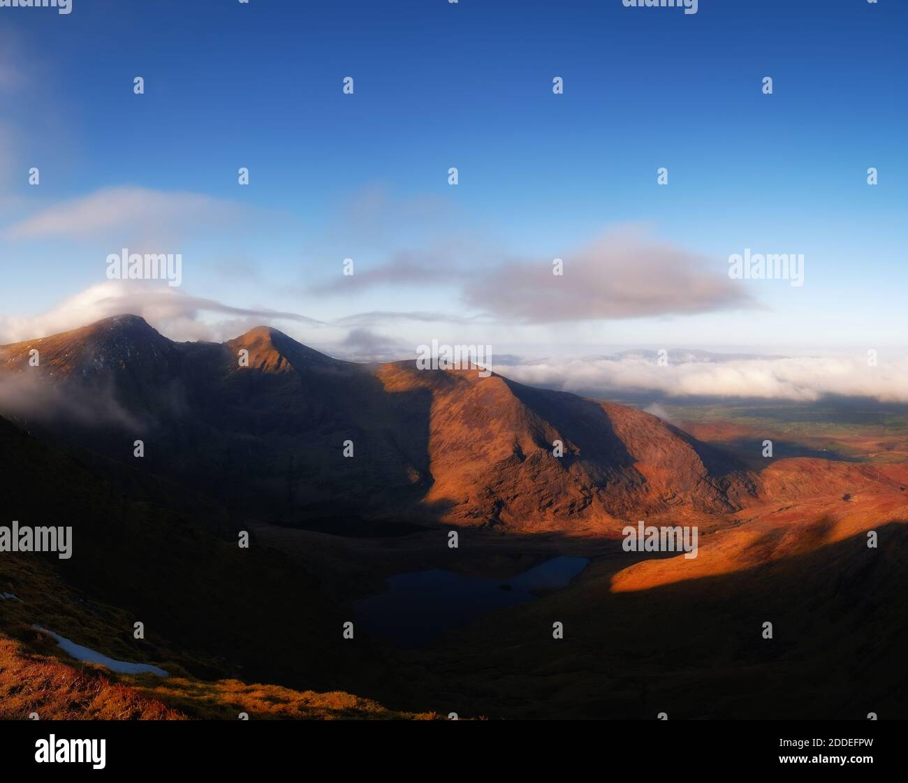 Kerry mountains in sunset tones Stock Photo - Alamy