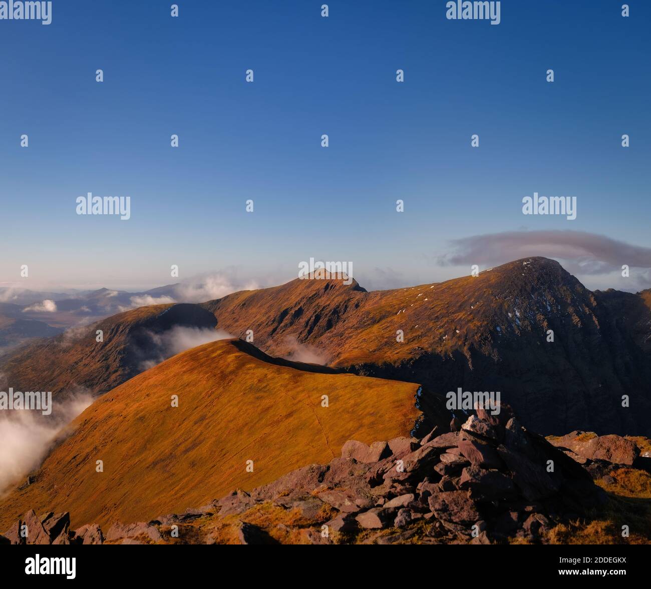 Kerry mountains in sunset tones Stock Photo - Alamy