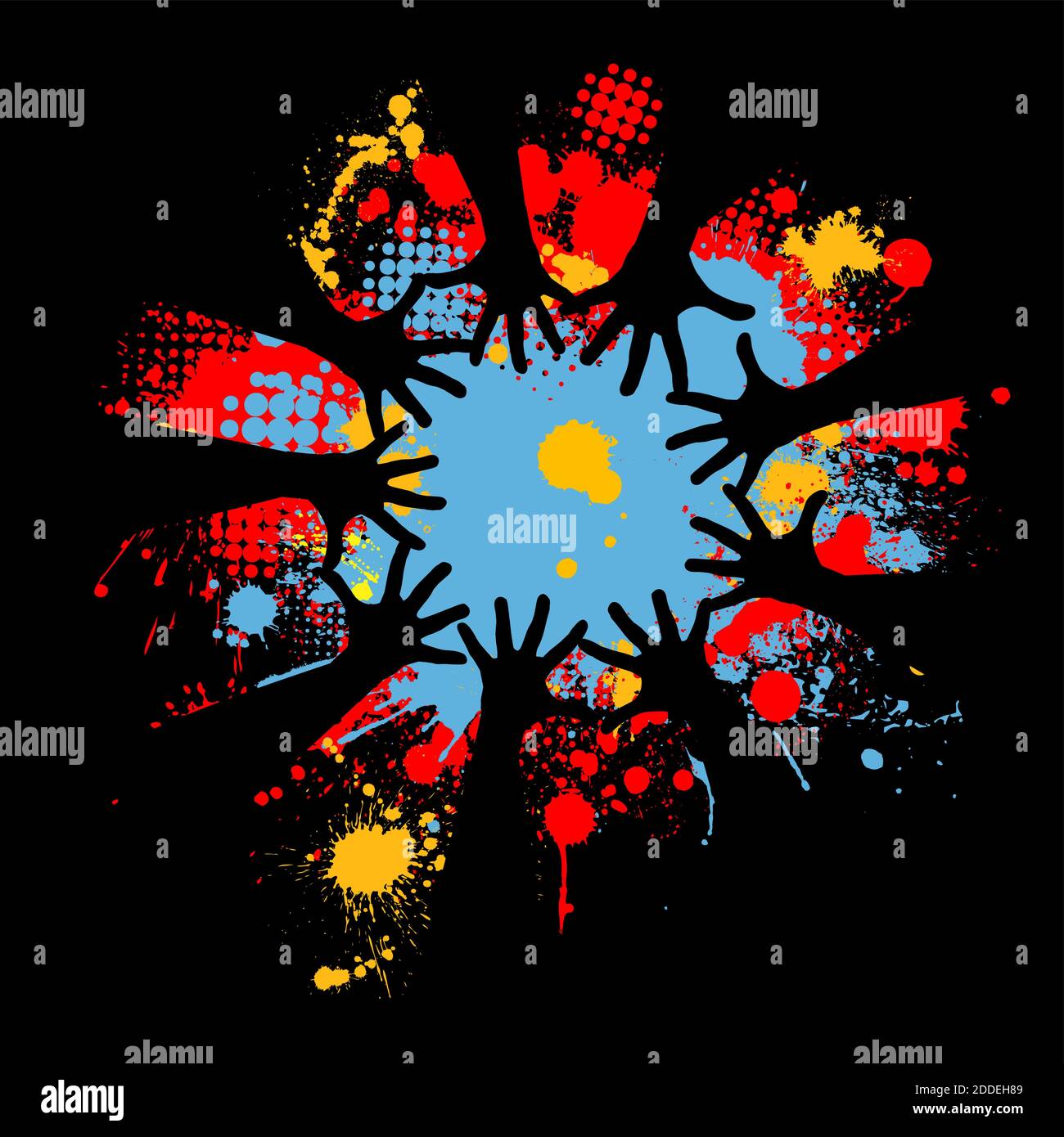 colorful handprint, vector illustration Stock Vector Image & Art - Alamy