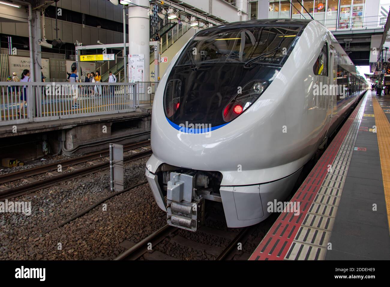 OSAKA, JAPAN, JULY 01, The locomotive of the express train stands on ...