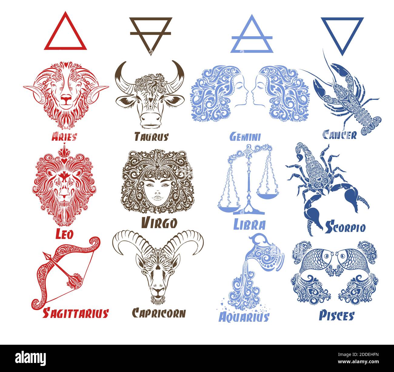 A set of zodiac signs. Vector illustration Stock Vector Image & Art - Alamy