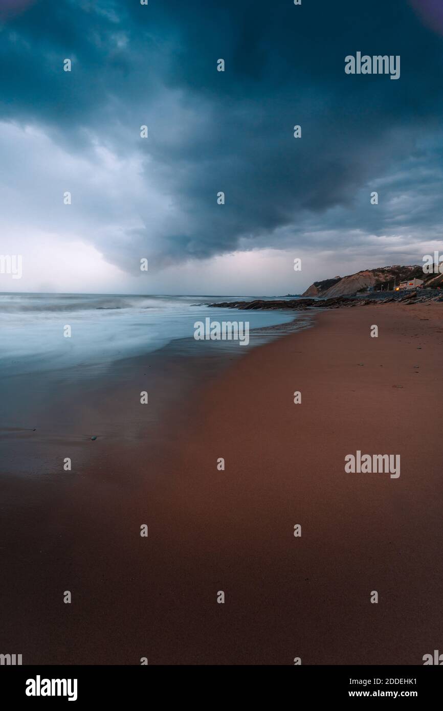 Sunset at the beach of Bidart, Basque Country Stock Photo - Alamy