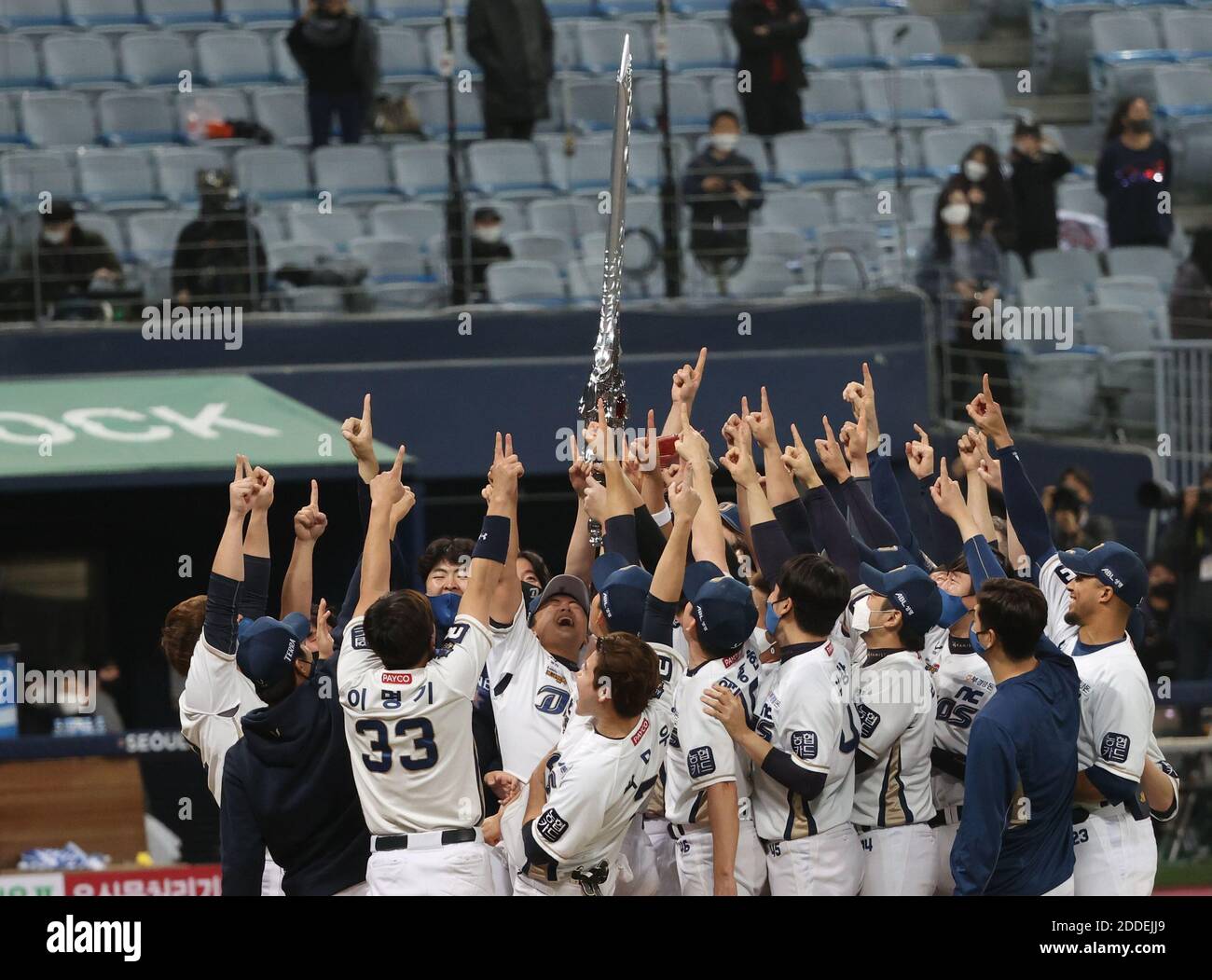 25th Nov, 2020. NC Dinos win Korean Series Members of of the NC Dinos ...