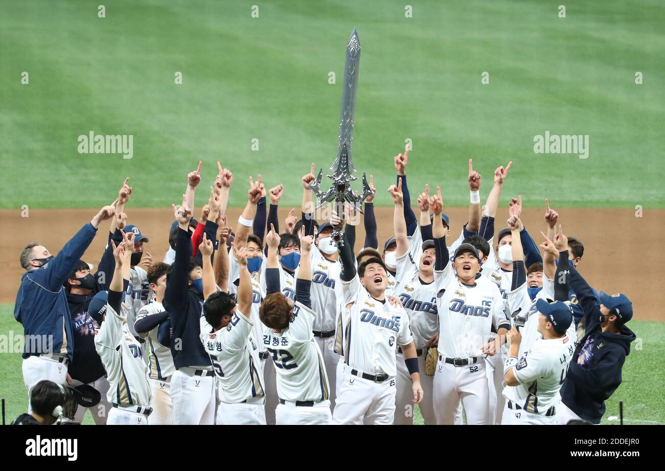 25th Nov, 2020. NC Dinos win Korean Series Members of of the NC Dinos ...