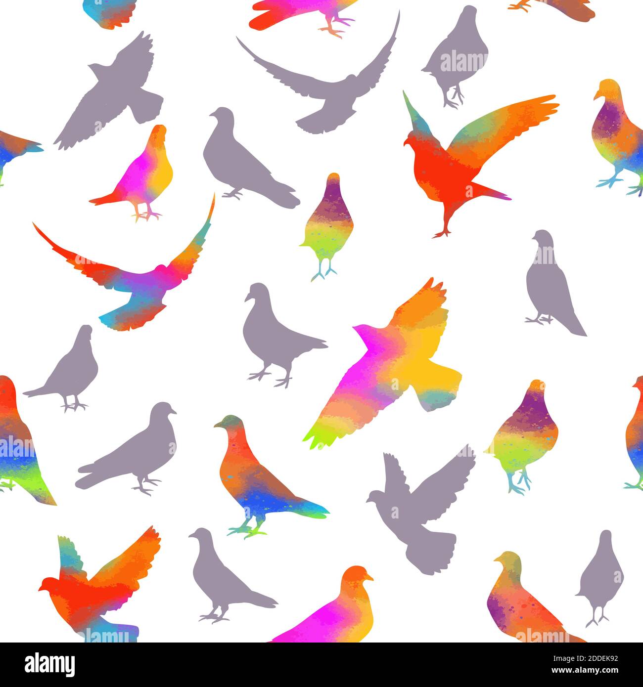The seamless background of the pigeons. Vector illustration Stock ...