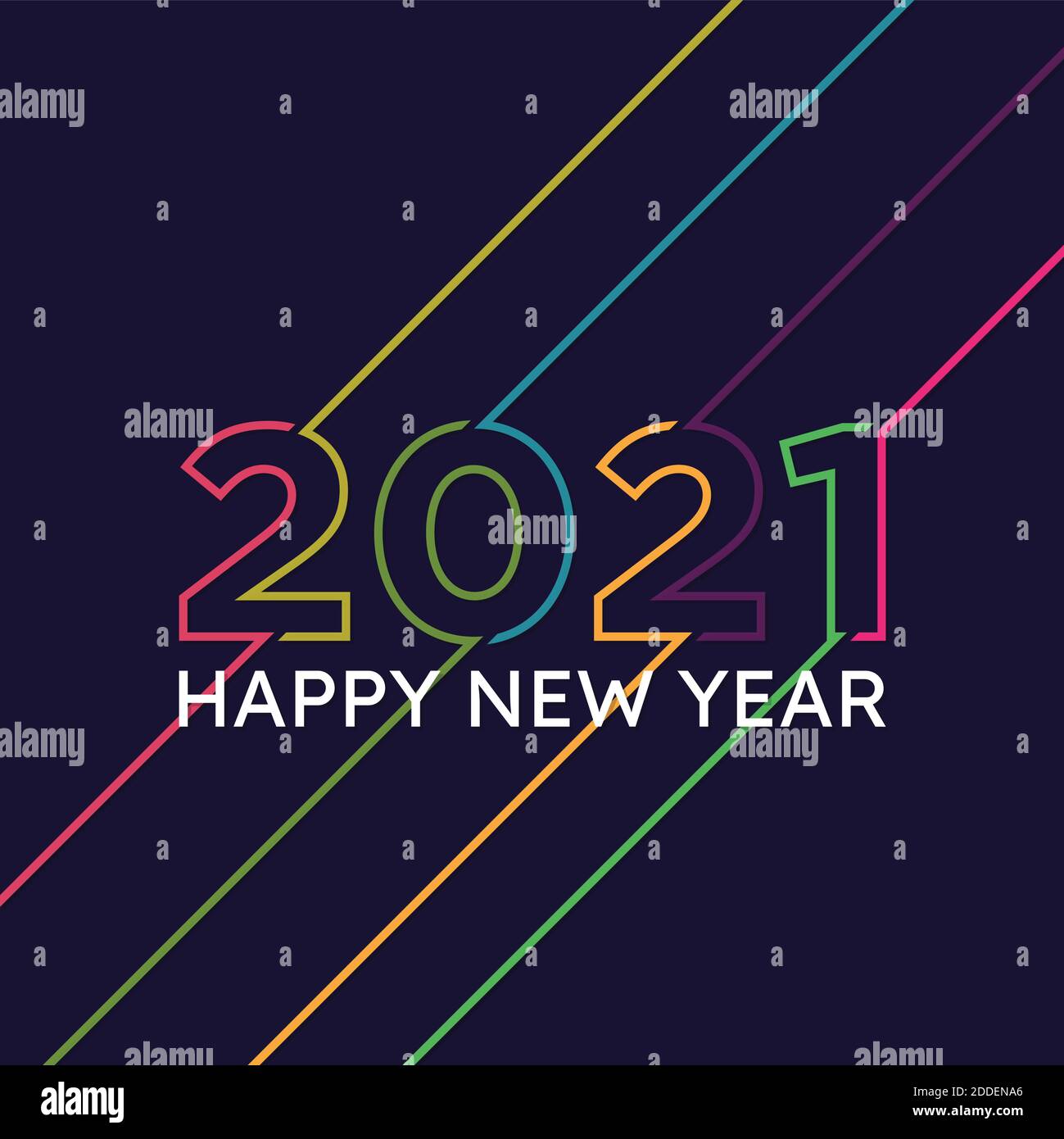 Collection of 2021 Happy New Year signs symbols. Vector illustration ...