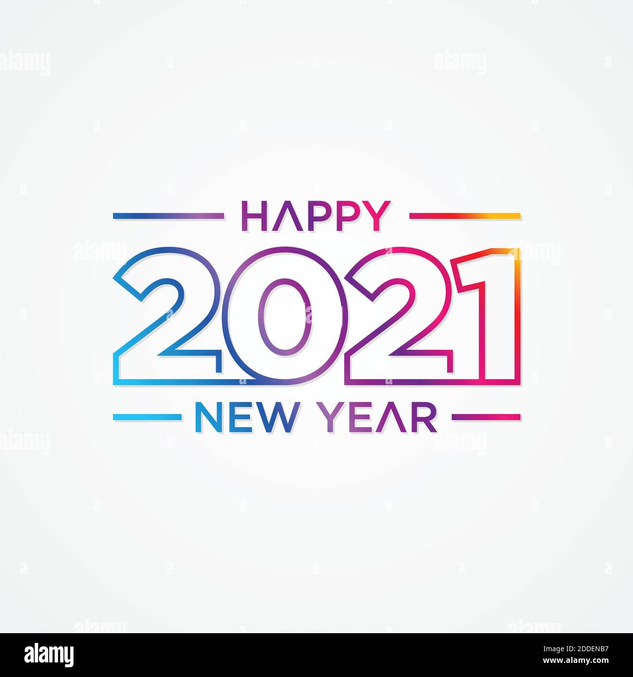 Creative concept of 2021 Happy New Year outline style. Design templates ...