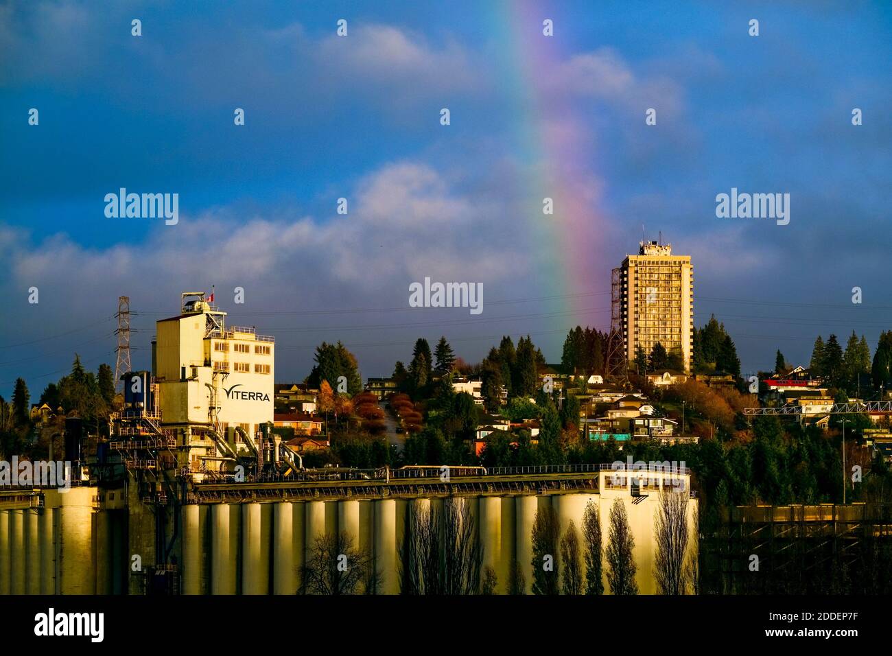 Rainbow over Burnaby Heights neighbourhood , Burnaby, , British ...
