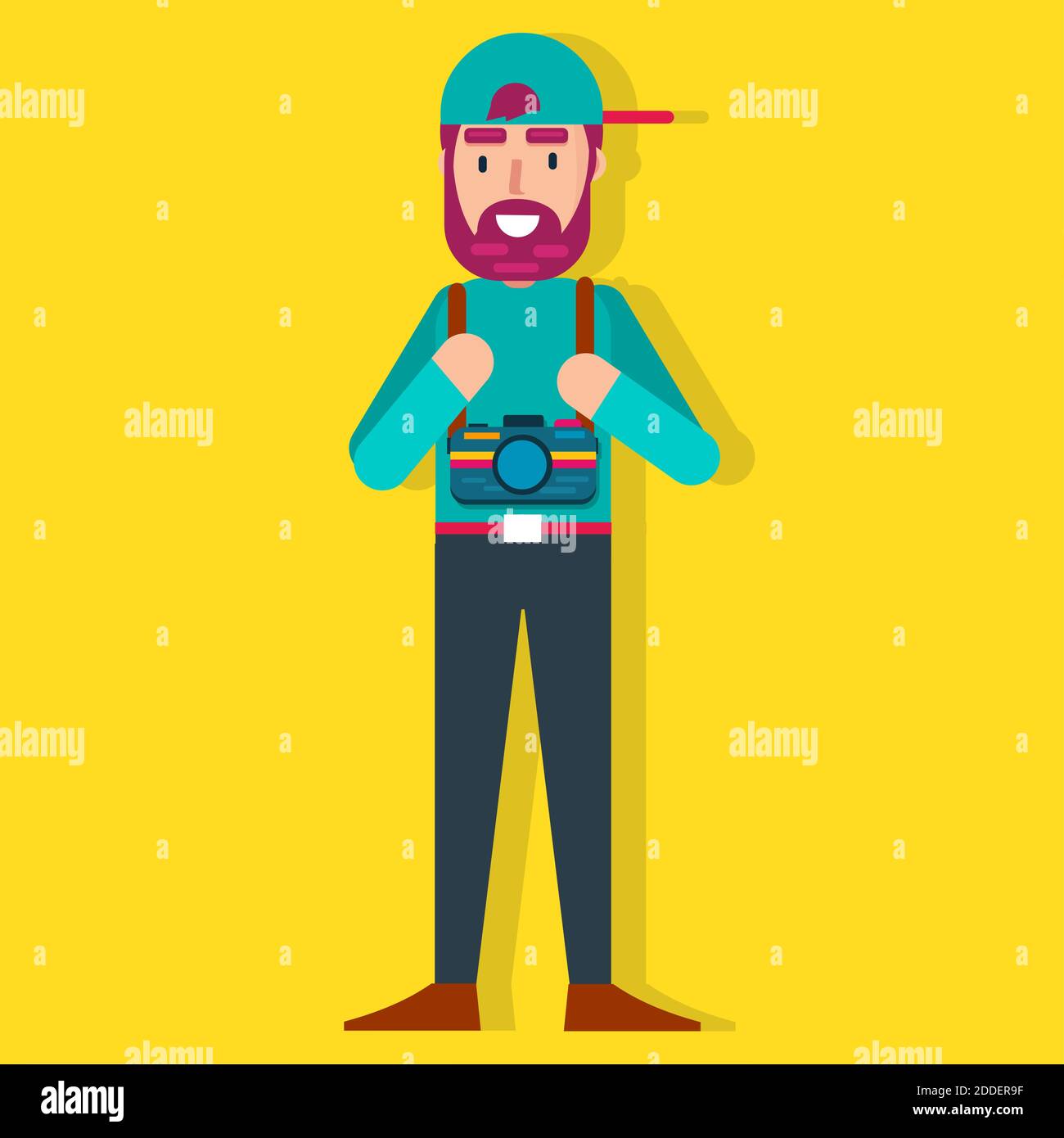 Tourist photographer camera dslr Stock Vector Images - Alamy