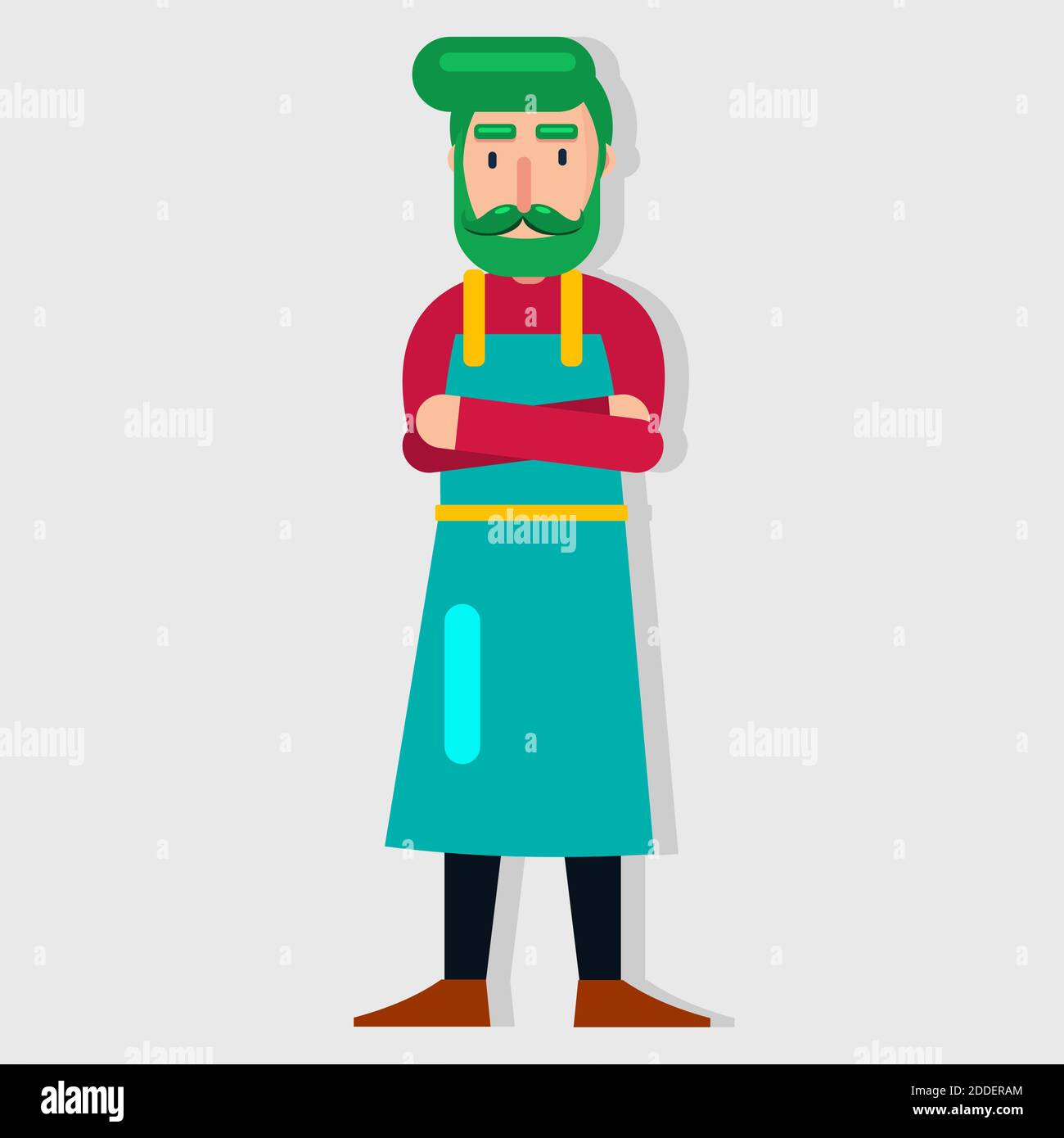 barberman standing vector illustration in flat style Stock Vector Image ...