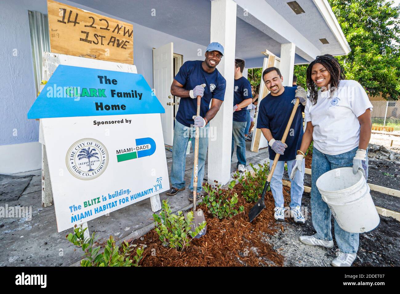 Miami Florida,Overtown Habitat For Humanity,volunteers building new ...