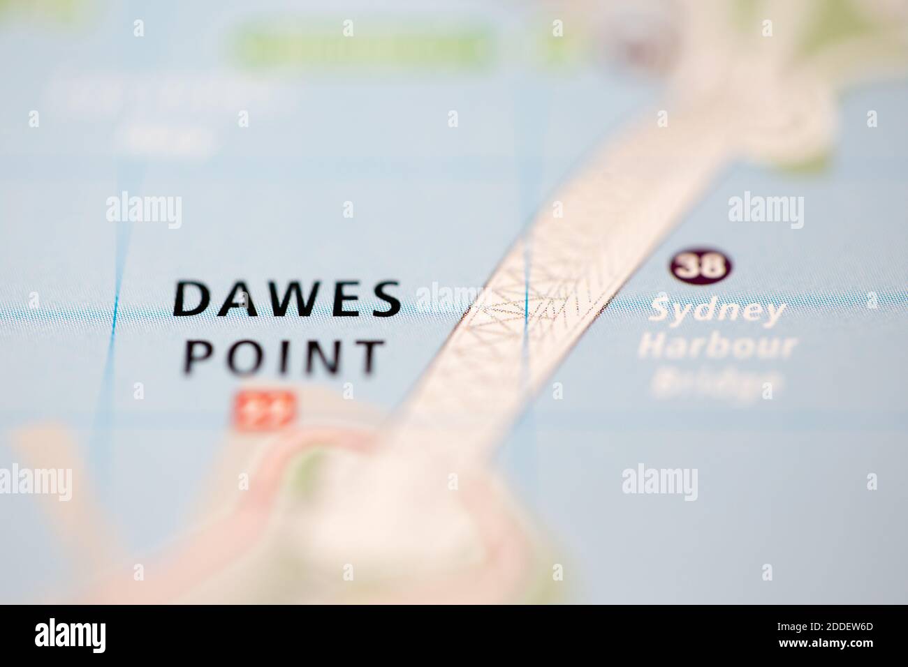 Shallow depth of field focus on geographical map location of Dawes ...