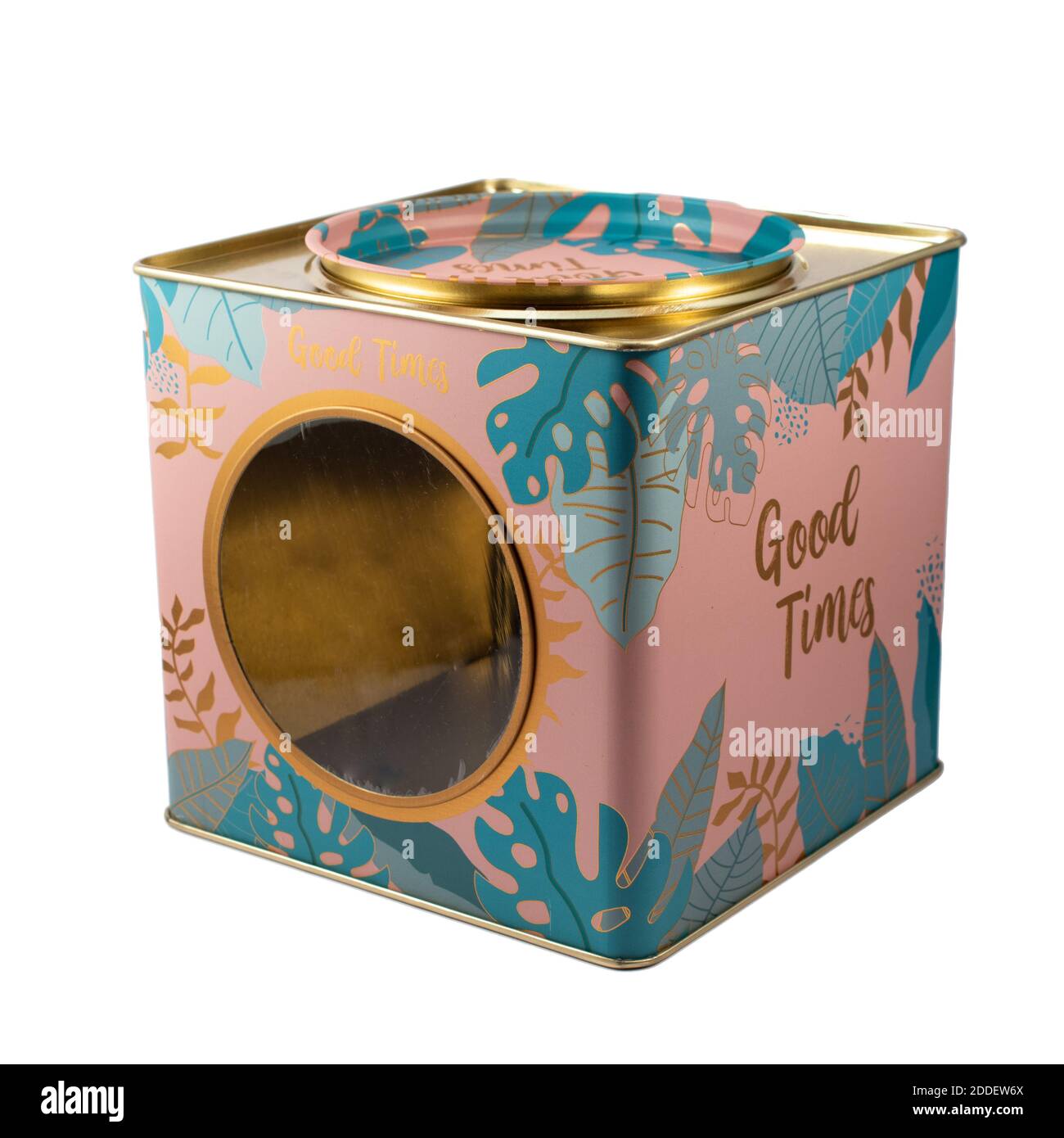 Isolated colorful can on a white background. Close up photo of a ...