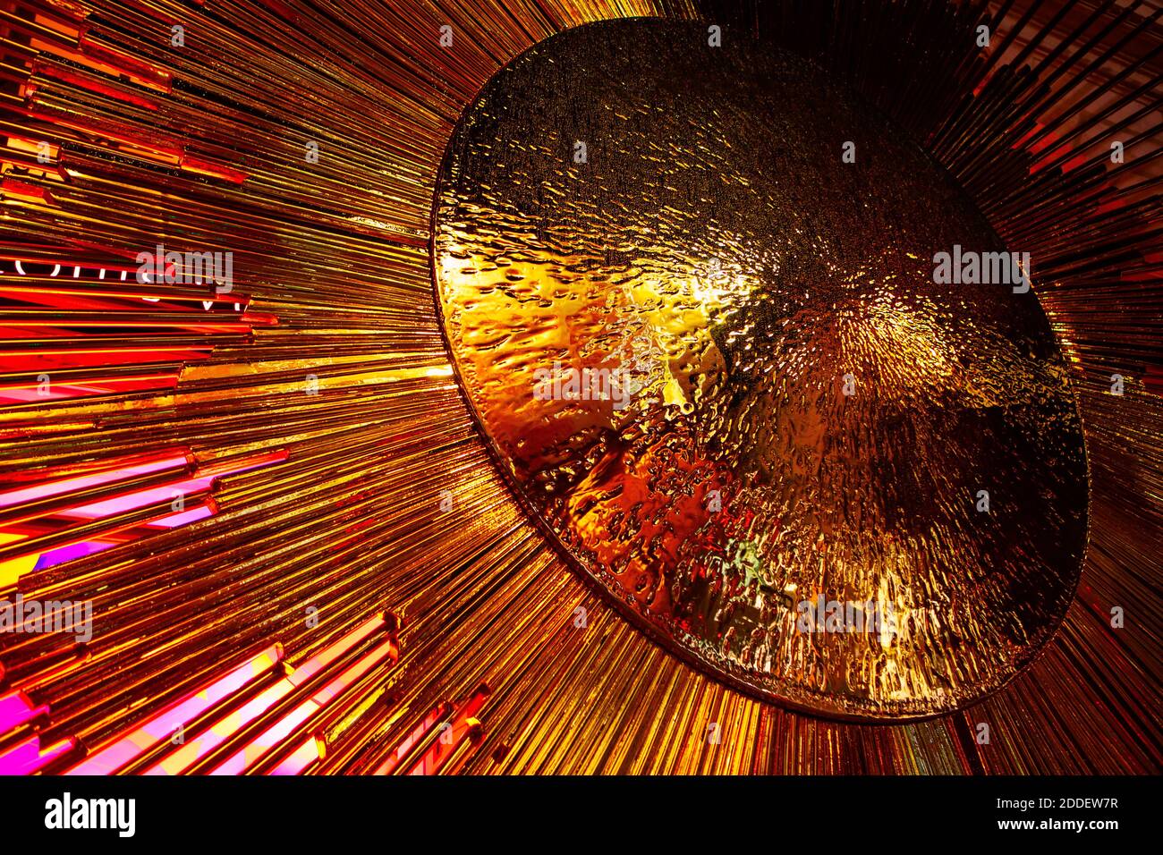 Artificial sun with golden rays Stock Photo - Alamy