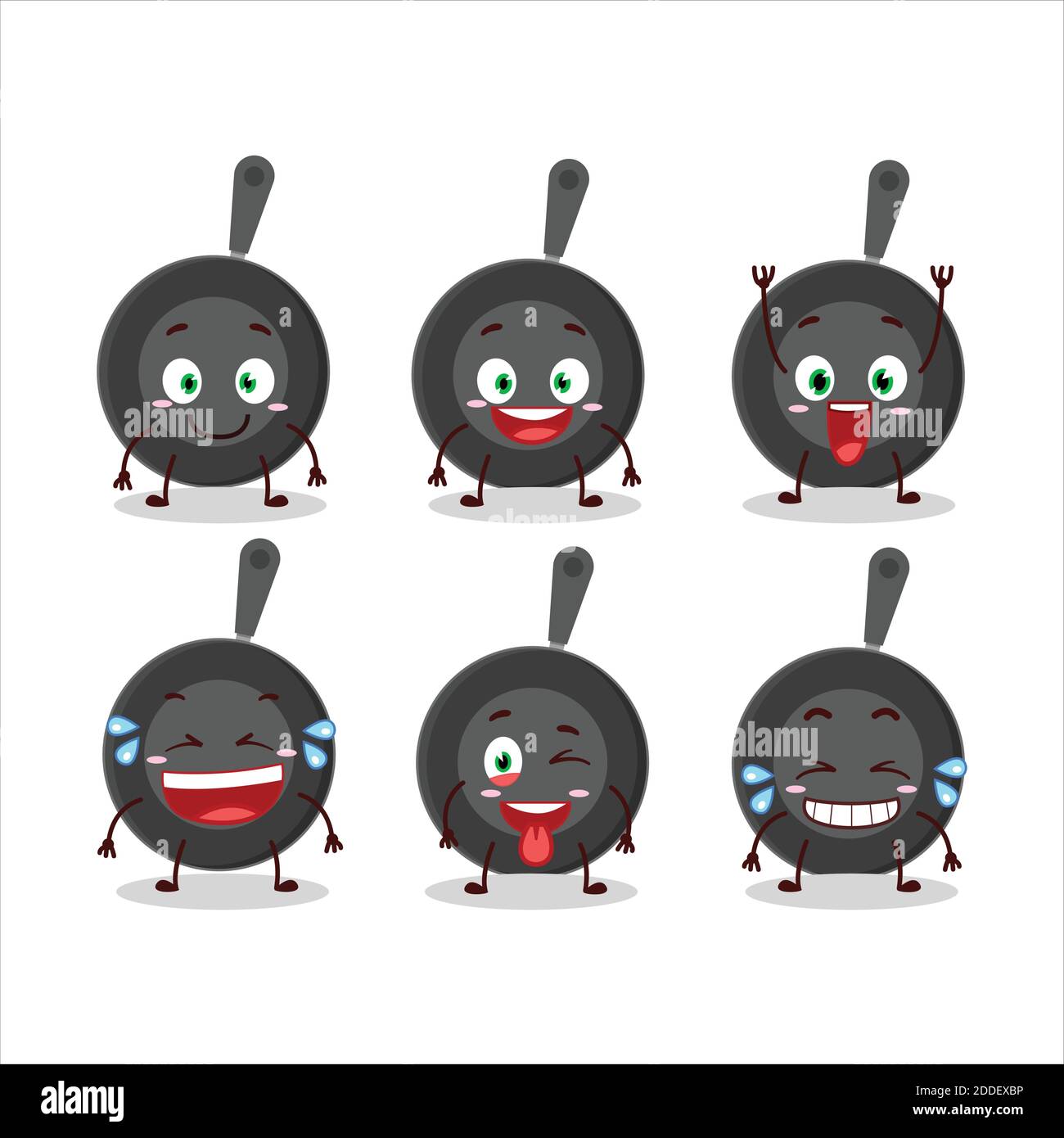 Cartoon character of frying pan with smile expression. Vector ...