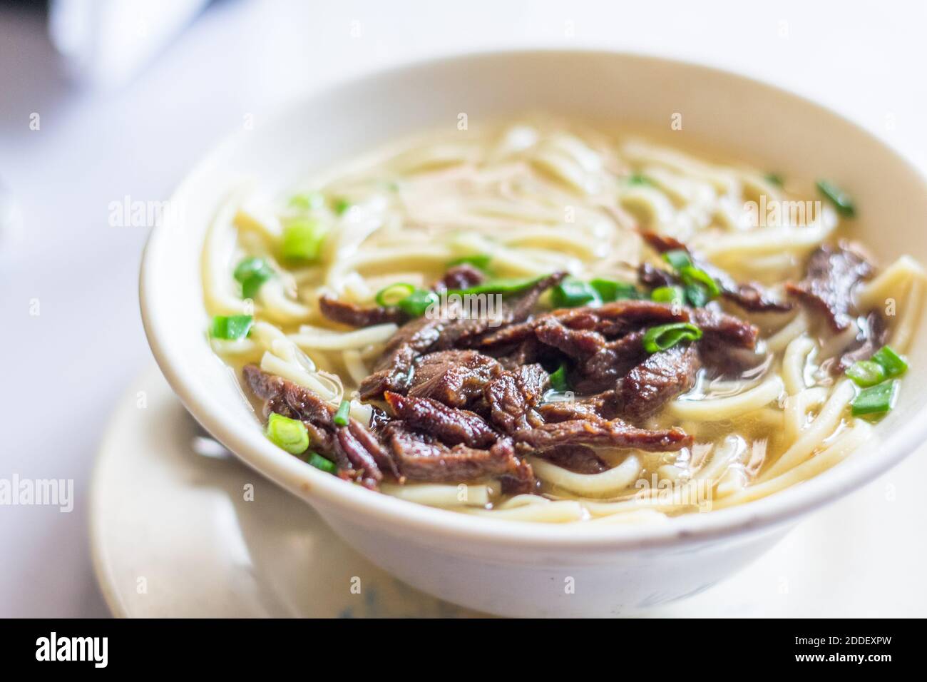 Filipino noodle soup called mami at a local restaurant in Tacloban City ...