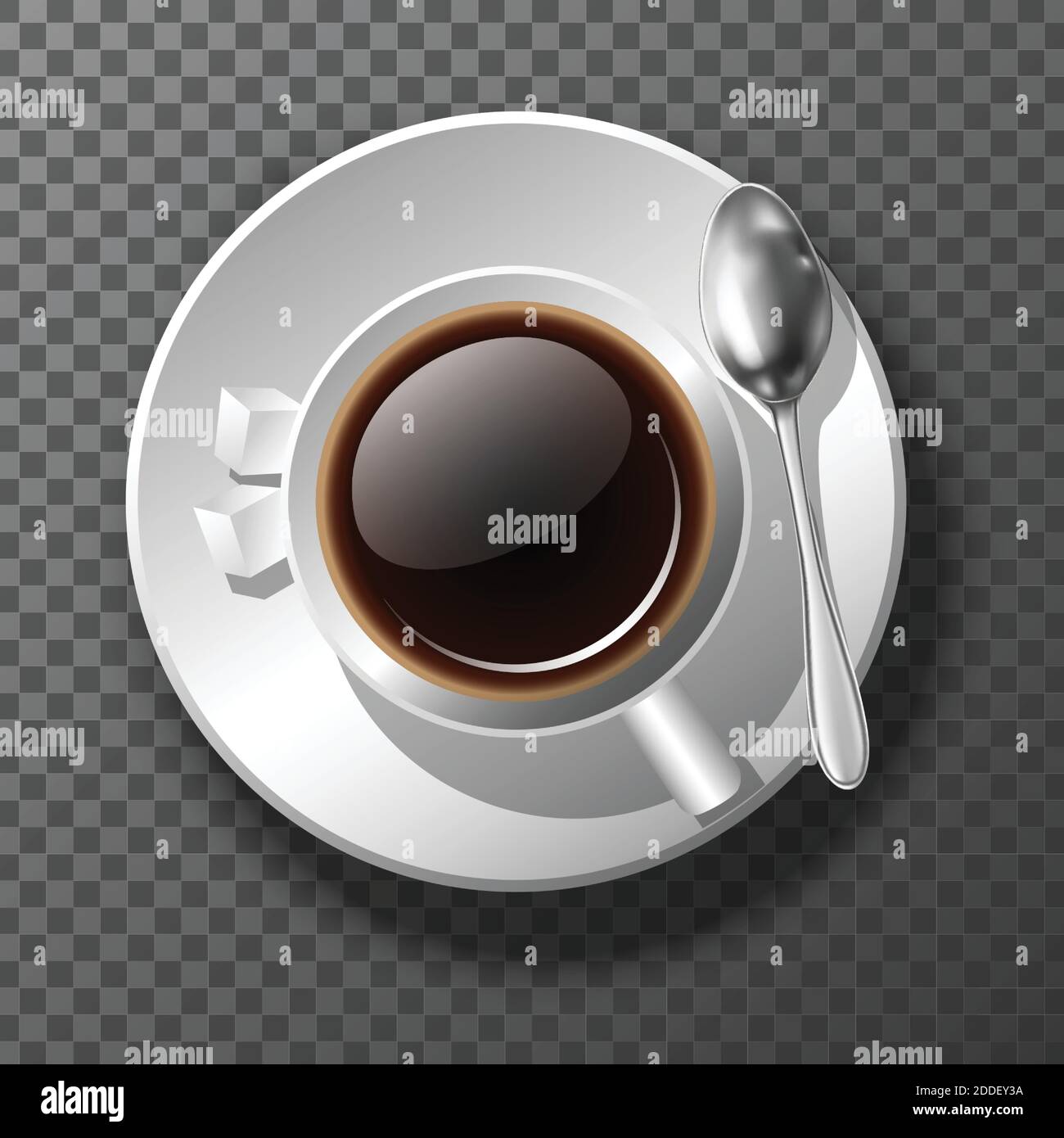 3d realistic coffee cup from top view. Good morning motivational banner ...