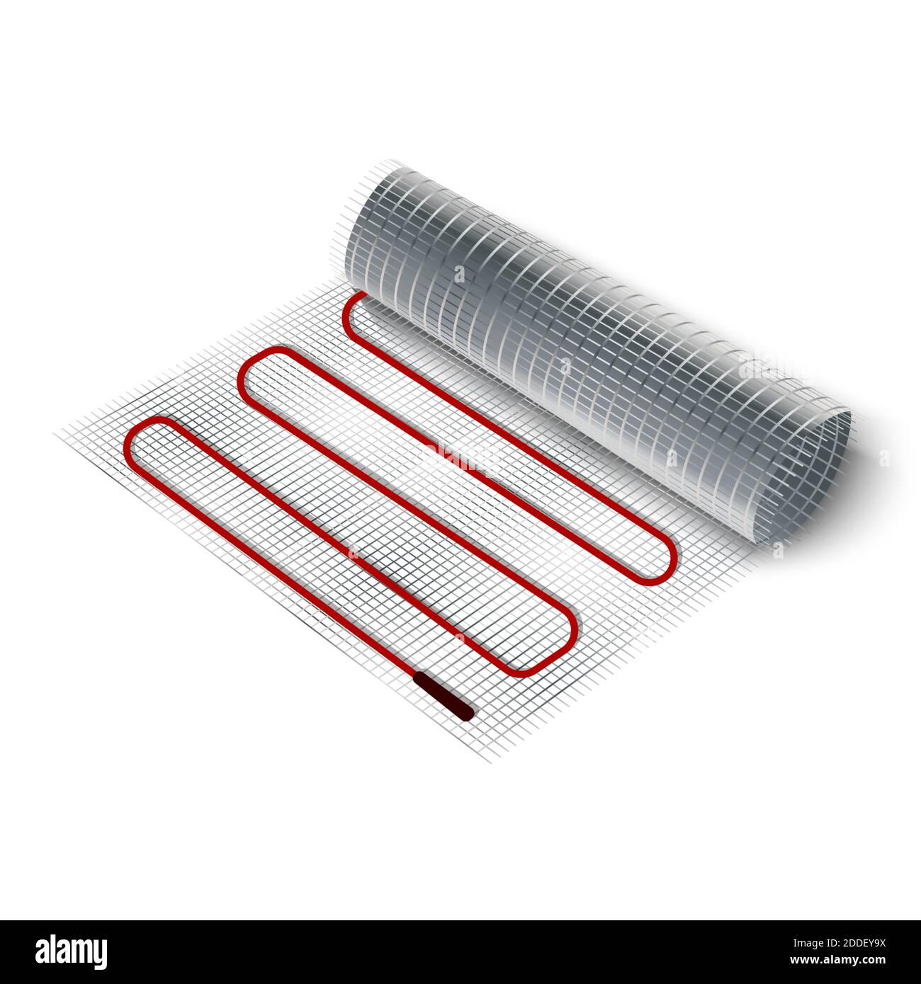 3d realistic vector icon illustration electric floor heating roll Stock ...