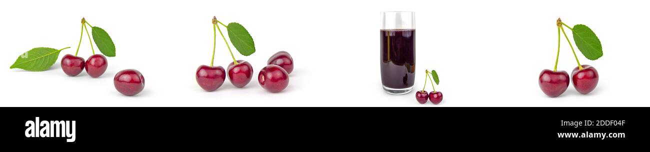 Collage of Cherry isolated over a white background Stock Photo - Alamy