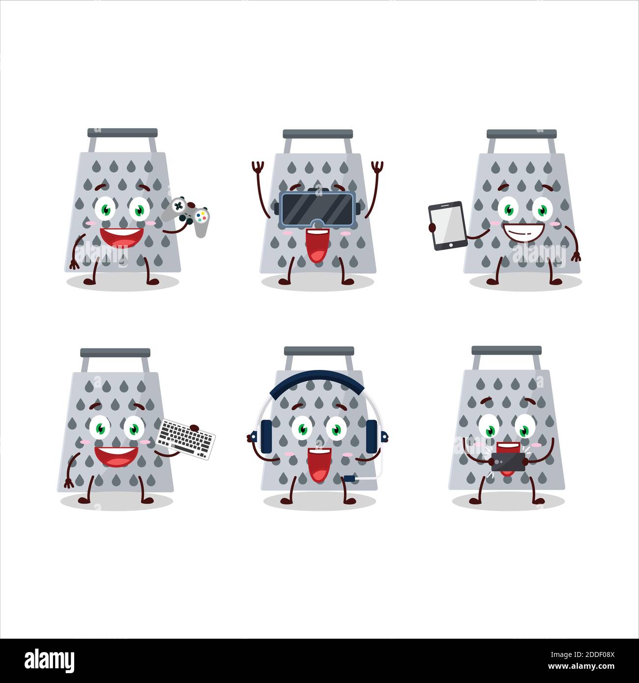 Grated cheese cartoon character are playing games with various cute ...