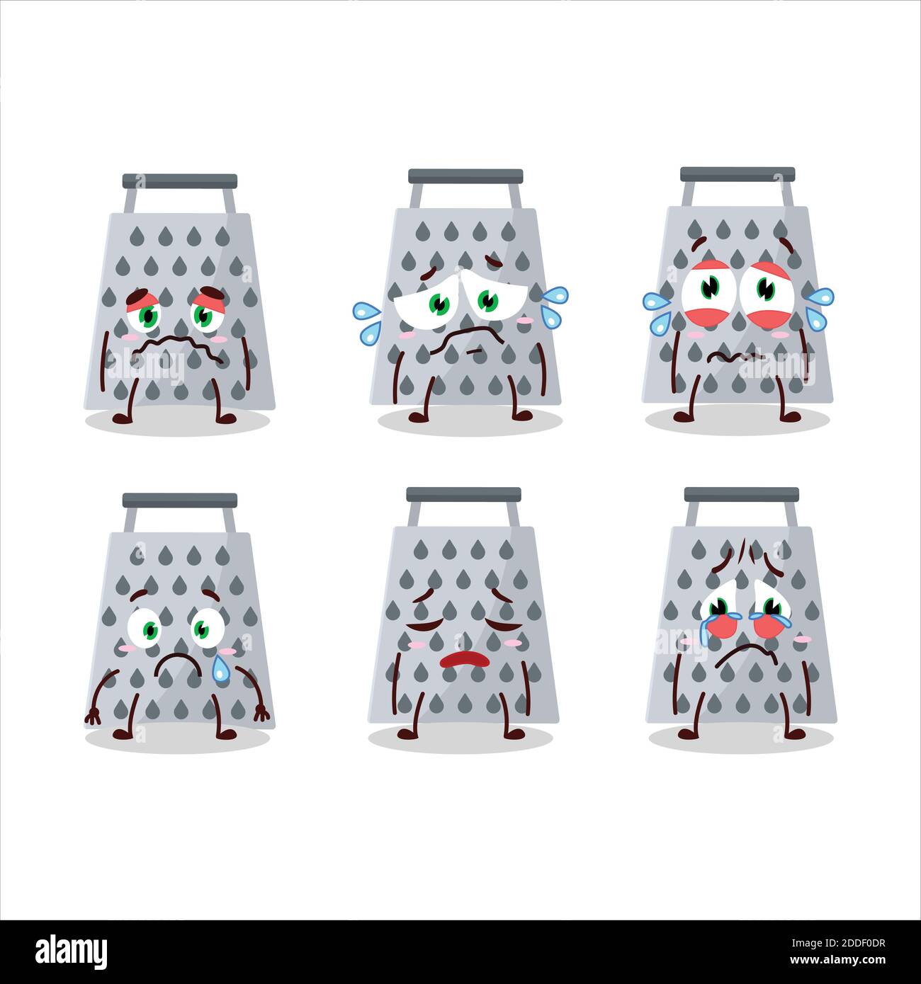 Grated cheese cartoon character with sad expression. Vector ...