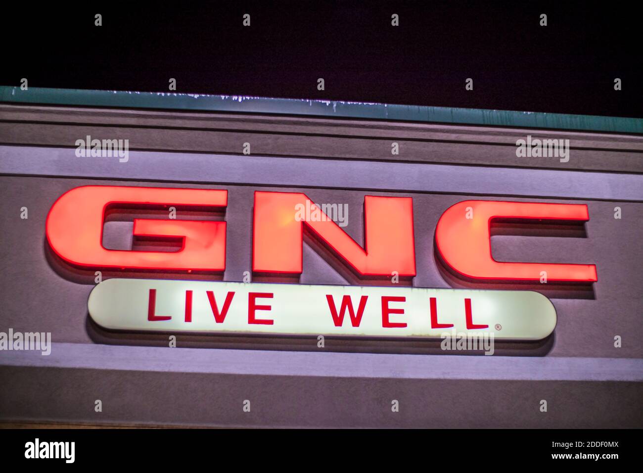 Augusta, Ga USA - 11 22 20: GNC building sign at night Stock Photo - Alamy