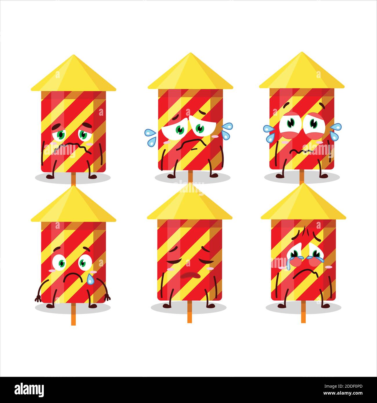 Red firecracker cartoon character with sad expression. Vector ...