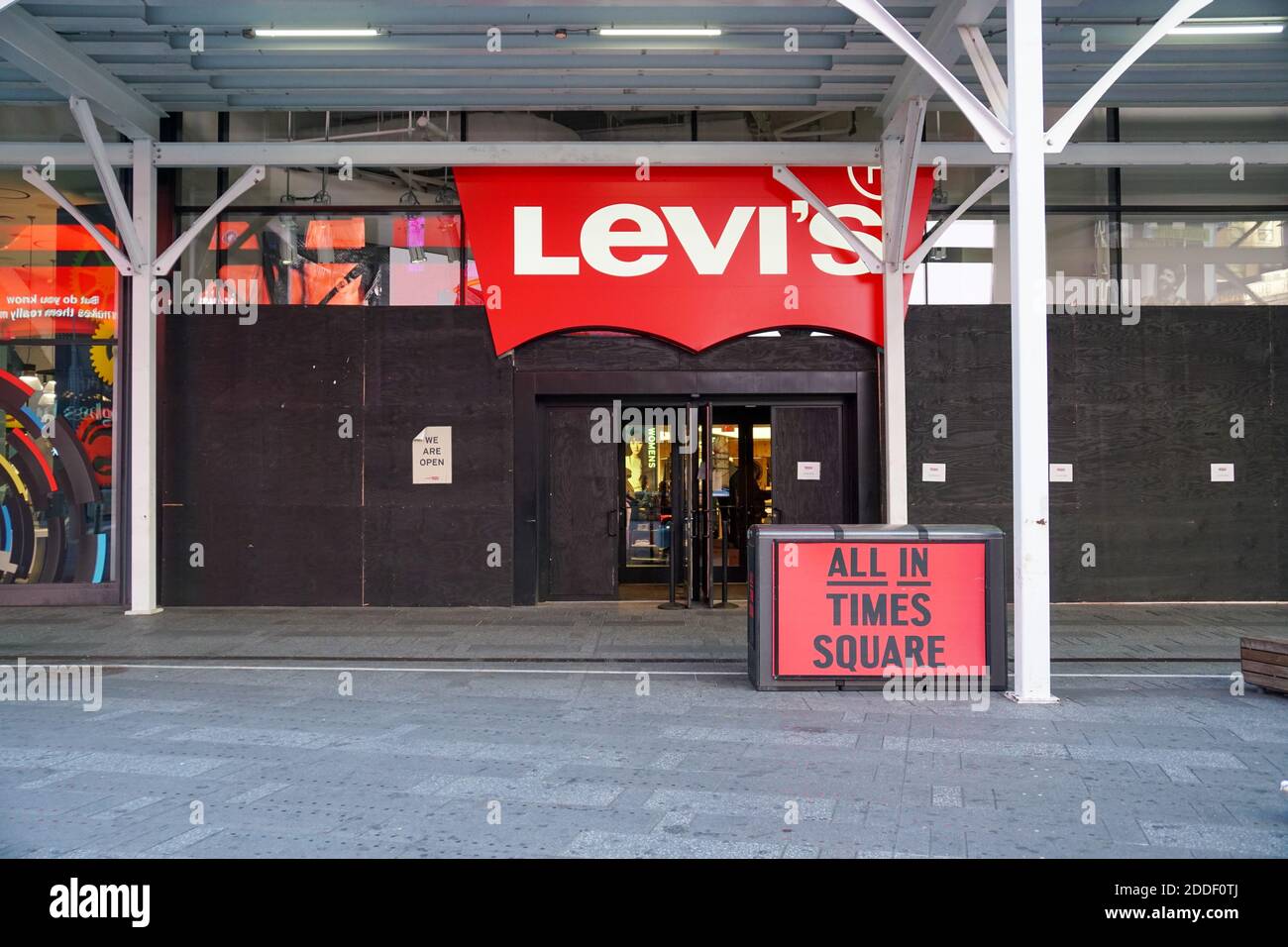 NEW YORK, NY - NOVEMBER 2: Levi's store front in Times Square is ...