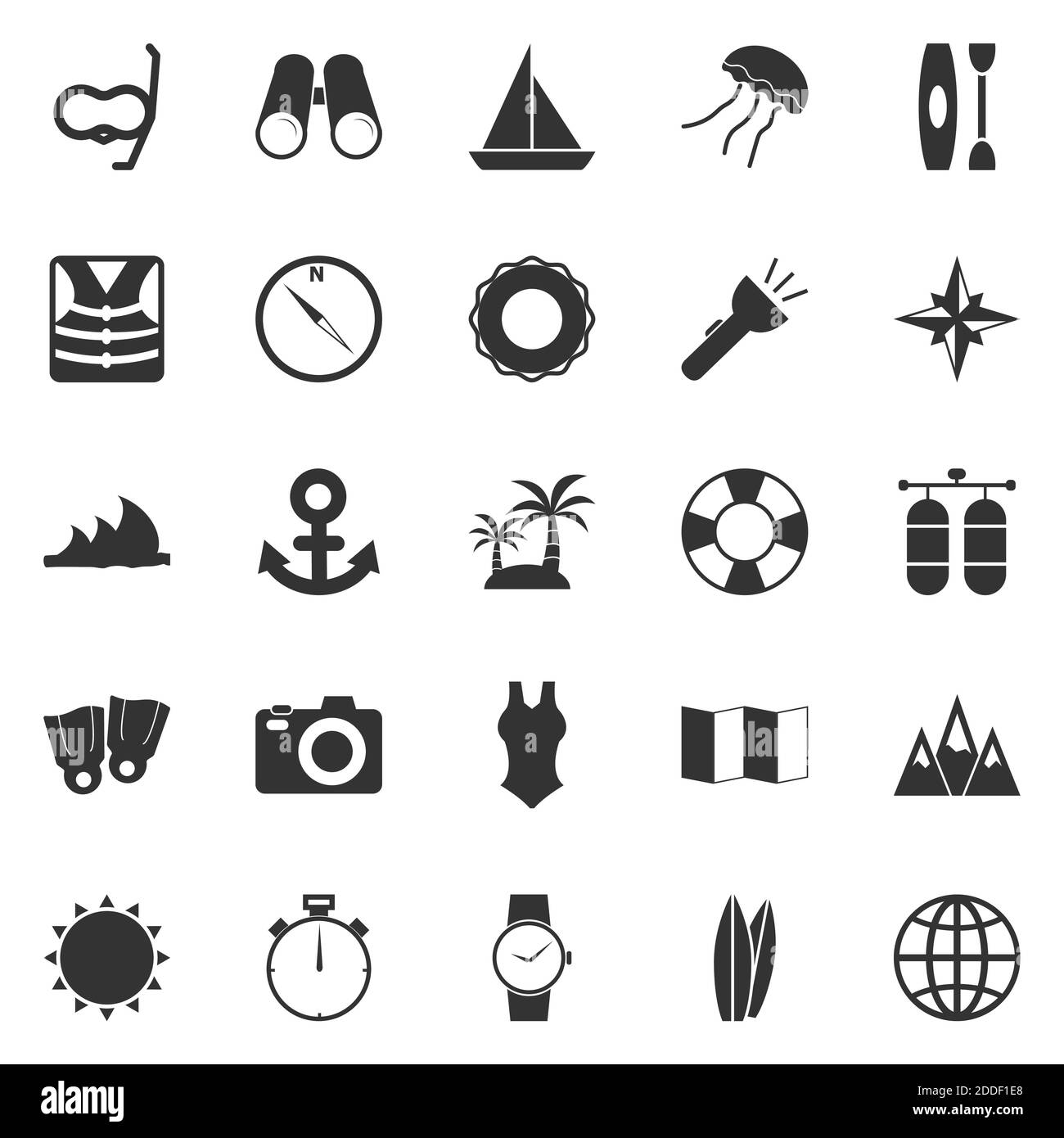 Diving icons on white background, stock vector Stock Vector Image & Art ...